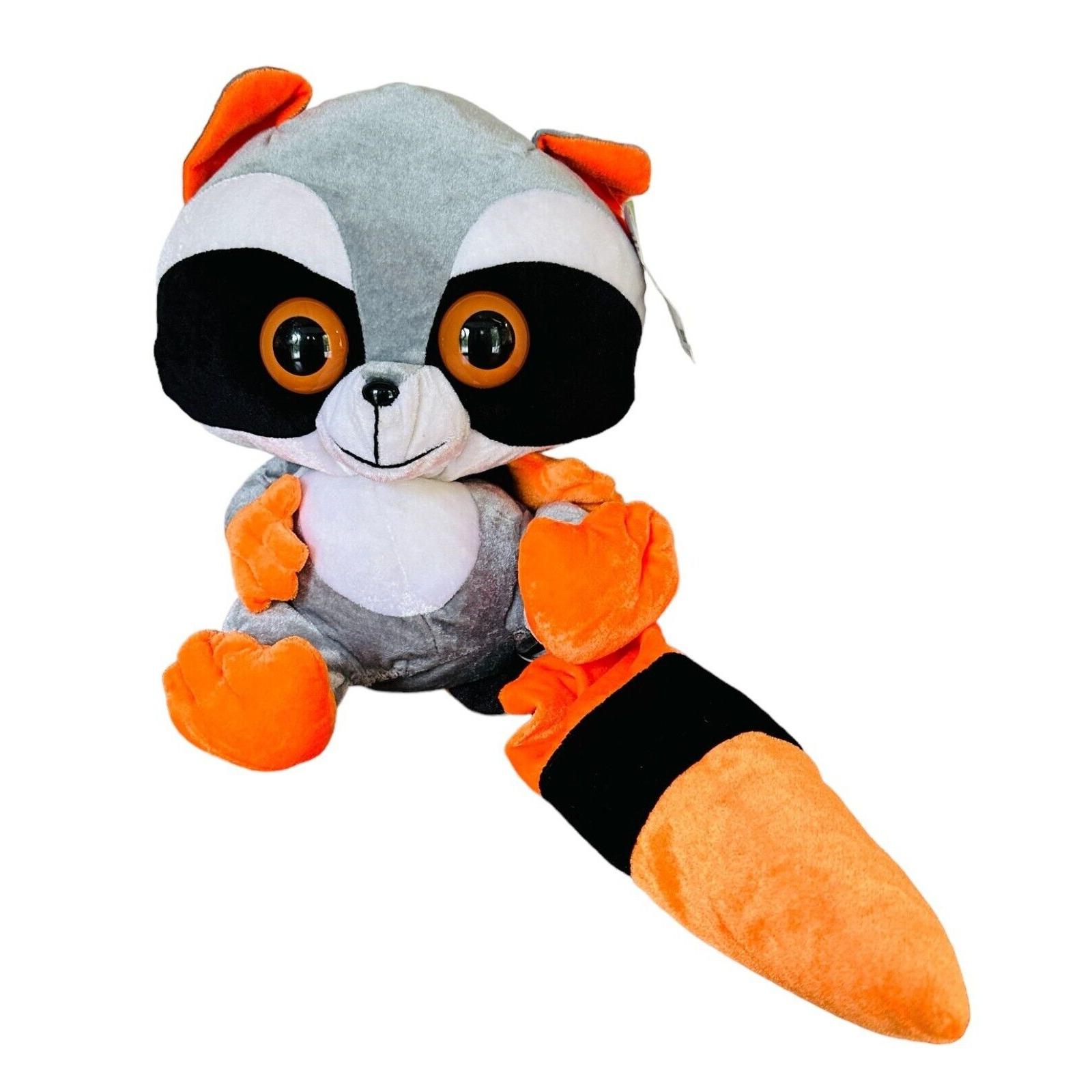 RASCAL RACCOON PLUSH STUFFED ANIMAL The Toy Factory 13" Orange Black White