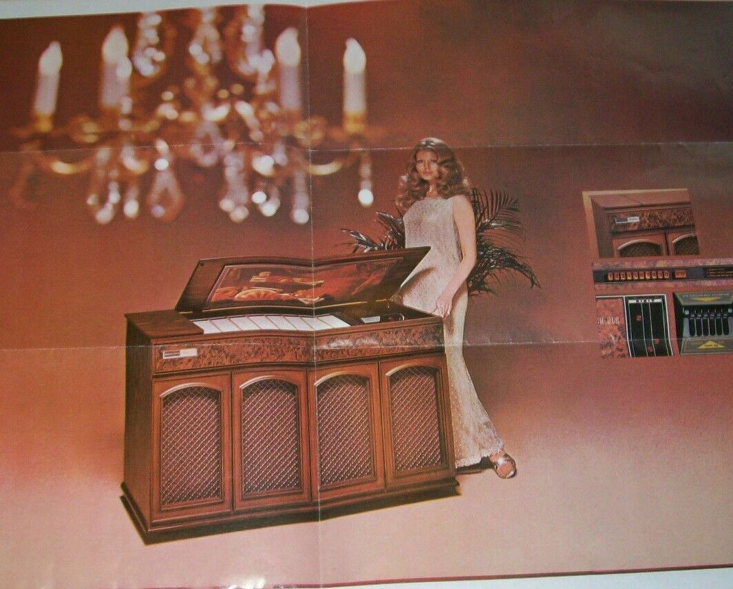 Rock Ola 447 Jukebox Flyer Original Phonograph Music Artwork Sheet 1971