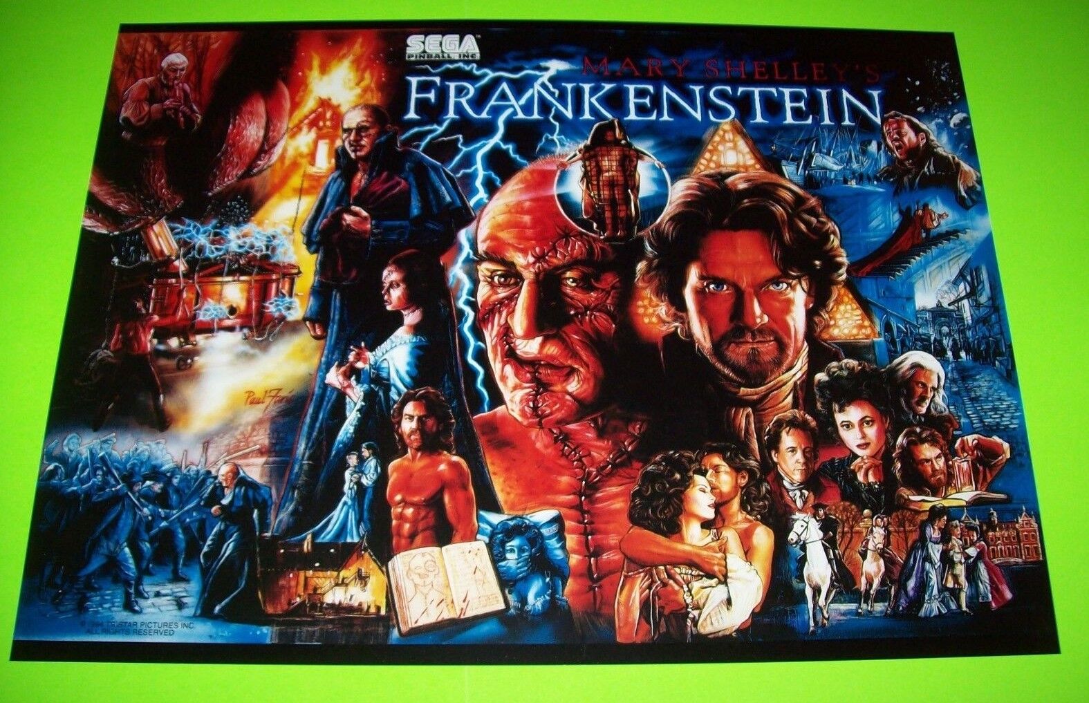 Frankenstein Mary Shelleys Pinball Translite NOS Horror Movies ...