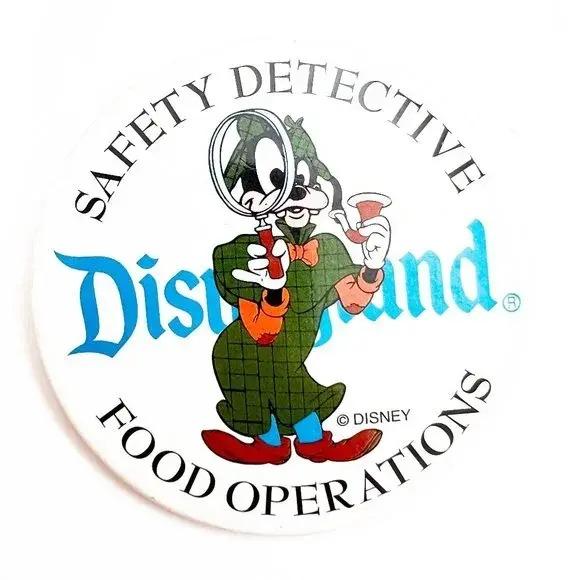 Vintage Disney Goofy Safety Detective Pinback Button