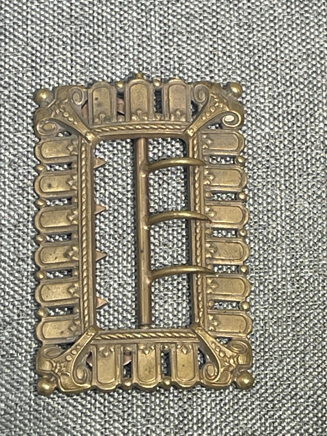 Antique Brass Victorian Large Sash Buckle. 2 3/4”.