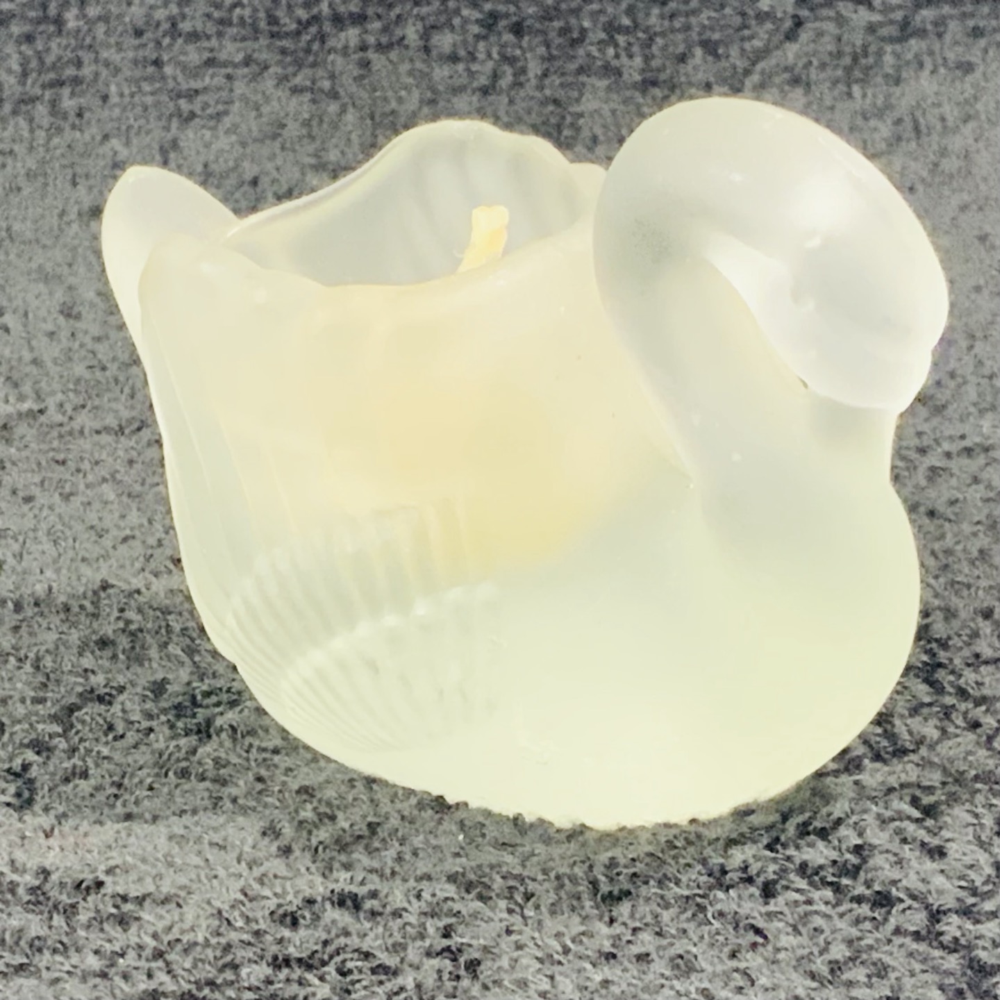 Vintage Frosted Glass Swan Votive Candle Holder