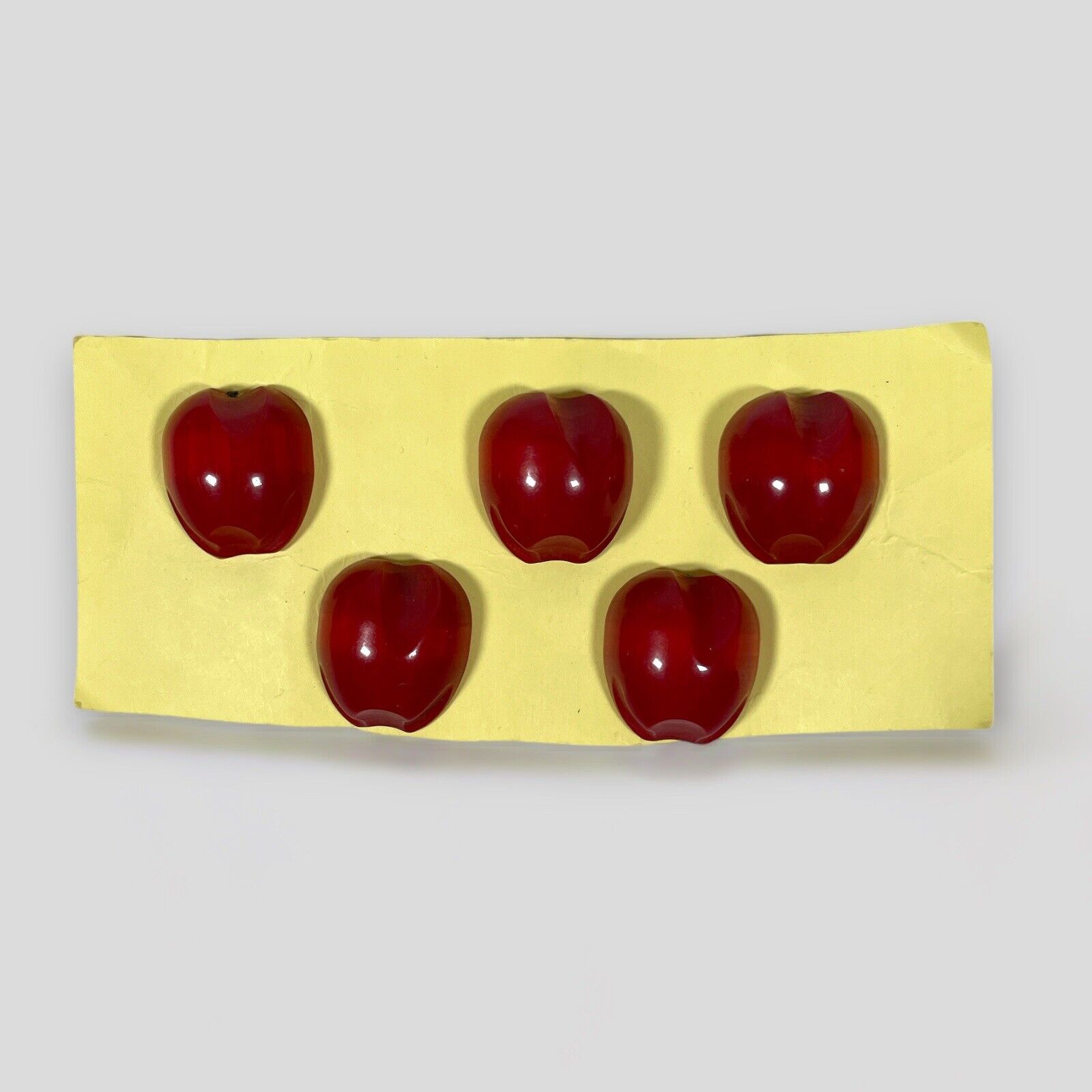 Bakelite Red Apple Buttons Set Of 6 Hand carved Shank Style Tested ...