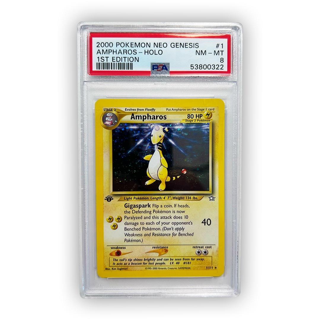 PSA 8 Ampharos Holo - Neo Genesis 1st Edition