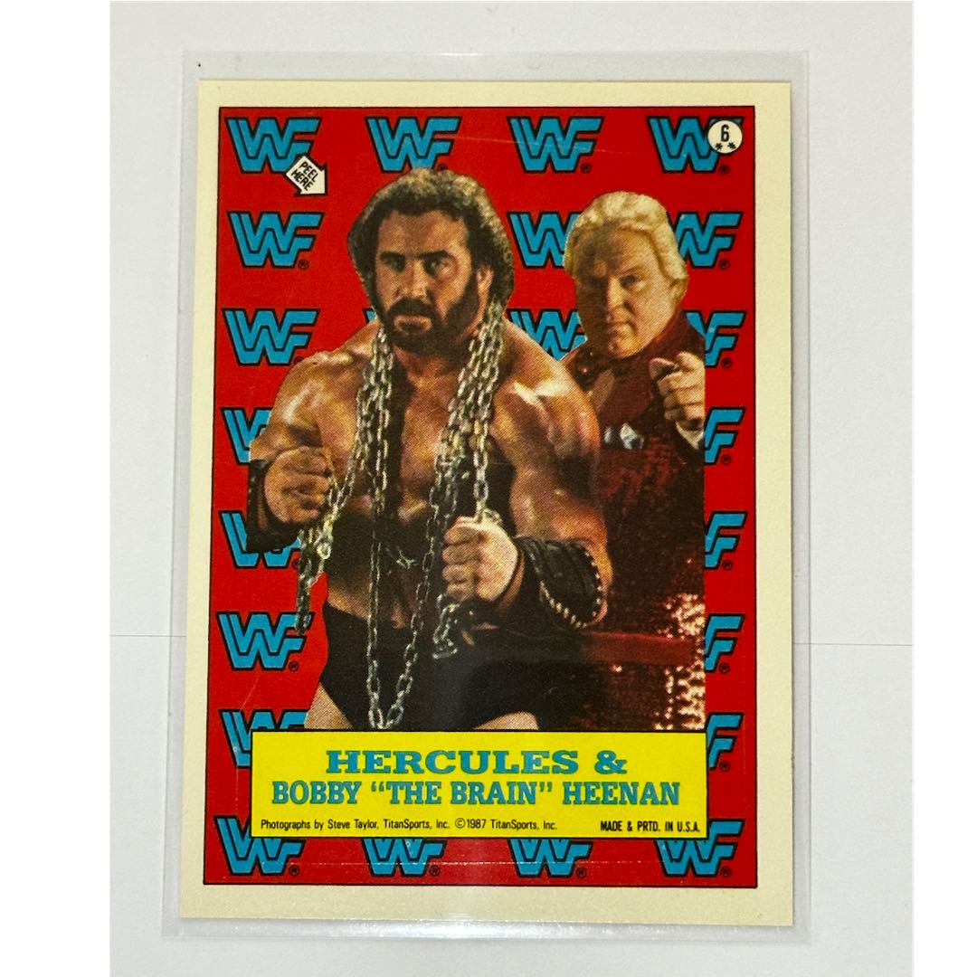1987 Topps WWF Hercules & Bobby Heenan Sticker Card