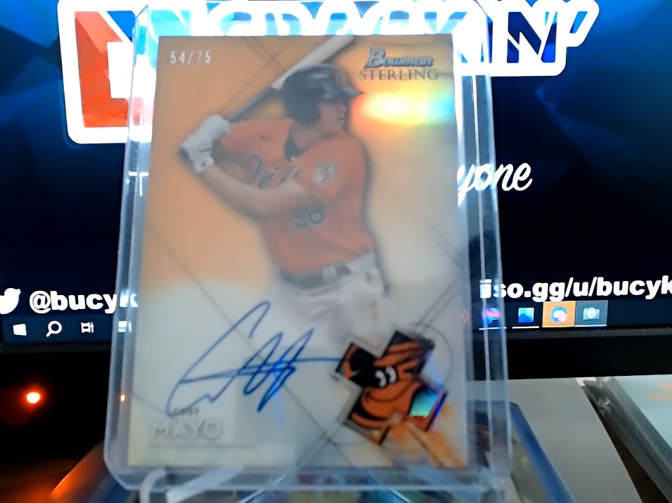 Coby Mayo Baltimore Orioles 2021 Bowman Sterling Orange Auto /75