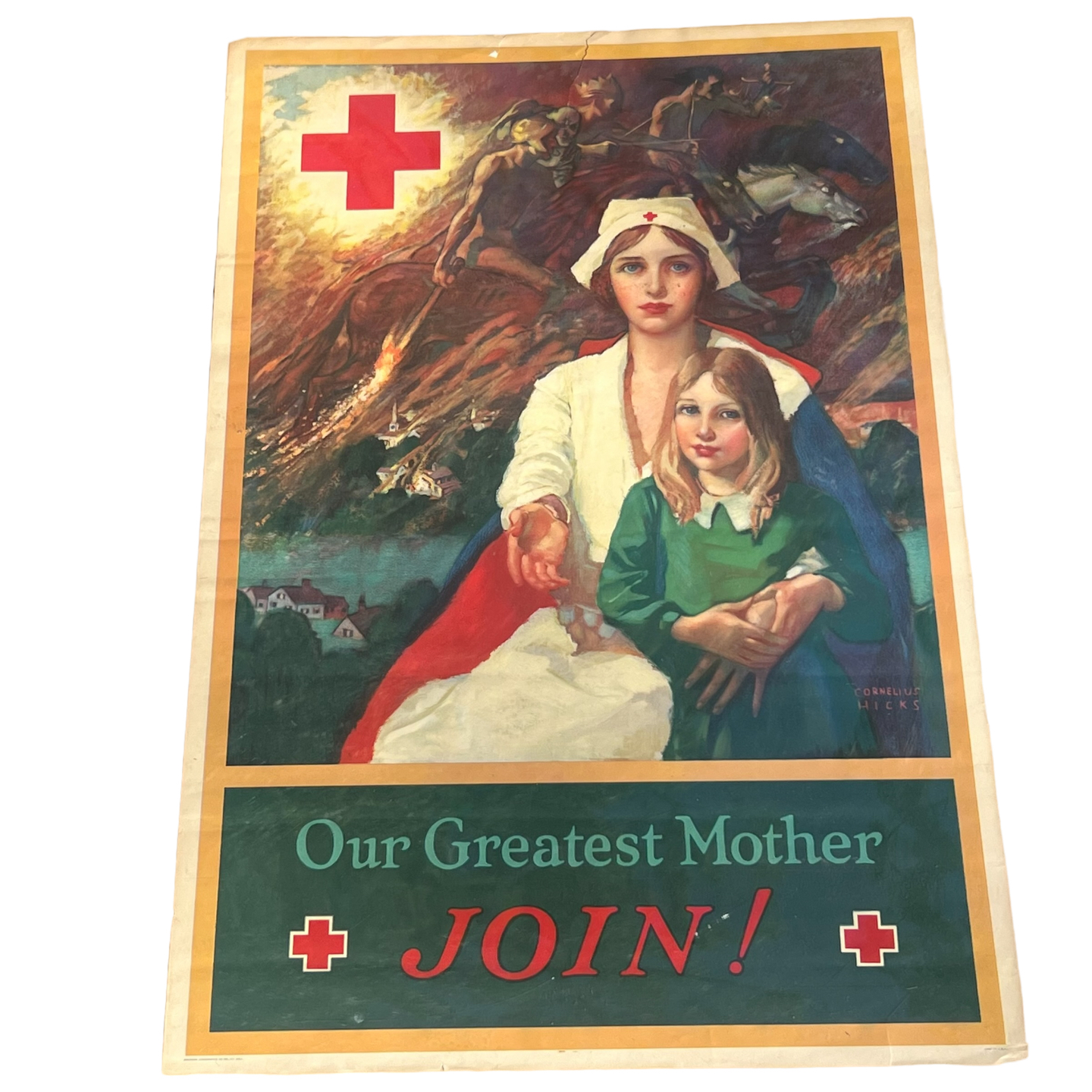 ORIGINAL WW1 American Red Cross Militar Poster