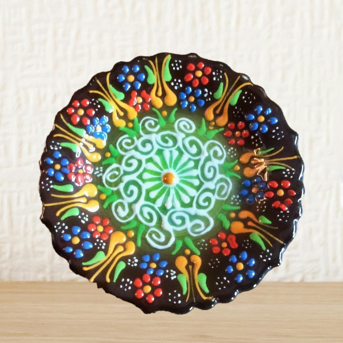 Handmade Ceramic Turkish Plate Trinket Dish 5", Vibrant Colors ...