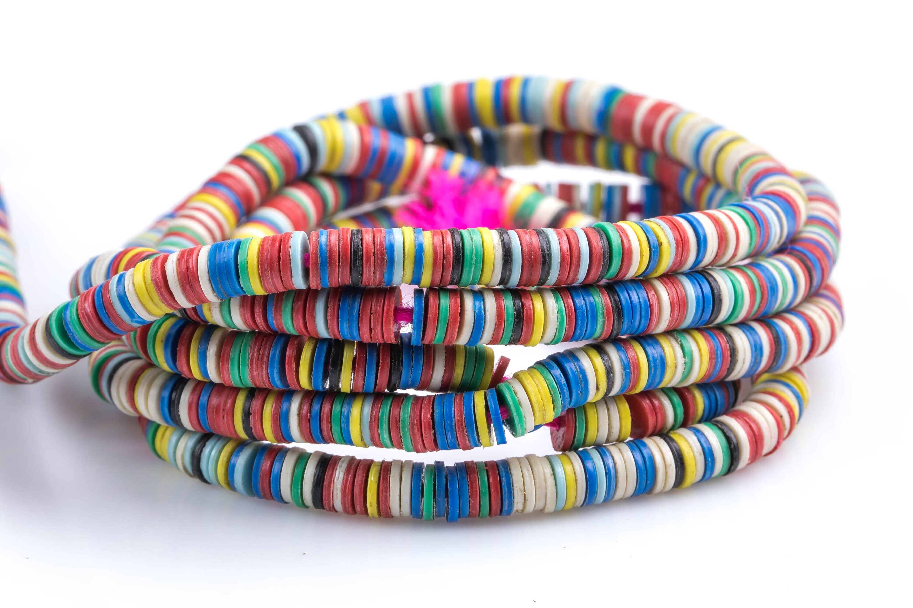 Multi Vinyl , African vulcanite vinyl disc beads-Heishi Shaped 4mm ...