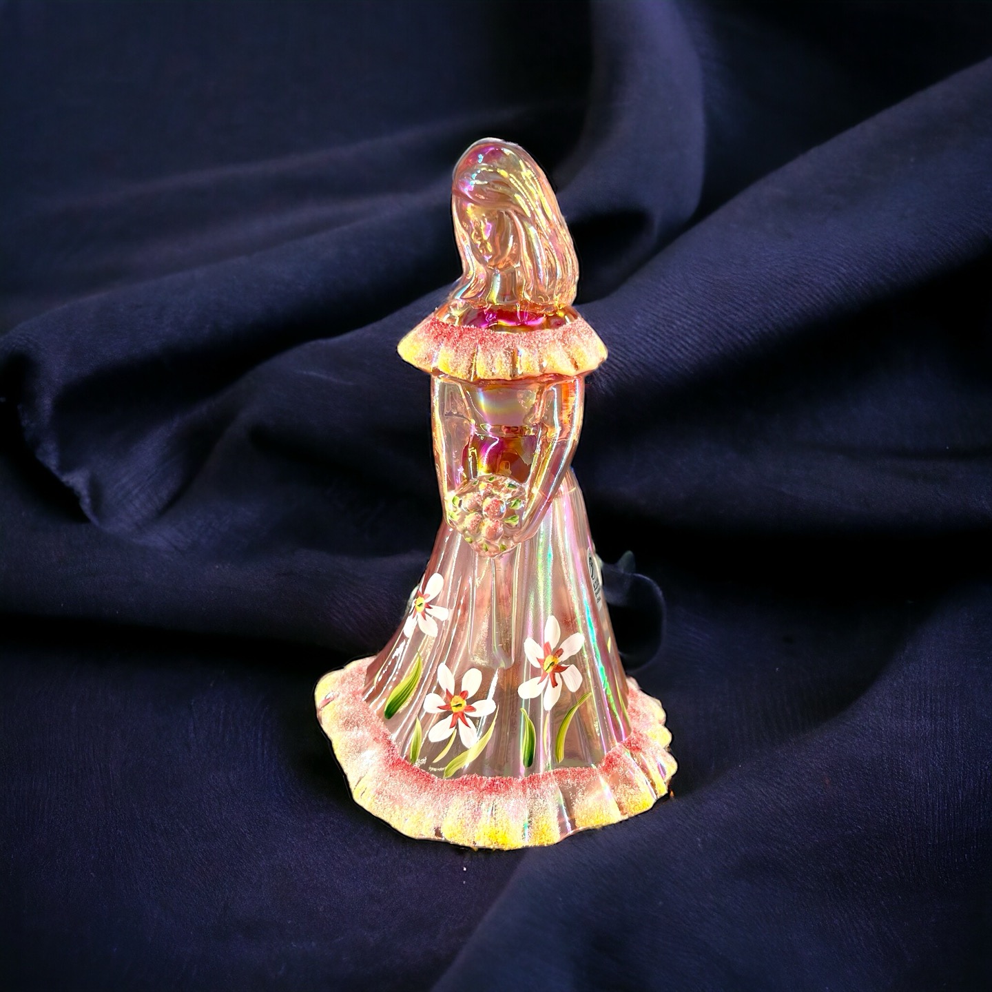 Fenton Hand Painted Art Glass Bridesmaid Doll Signed KS Buskirk ...