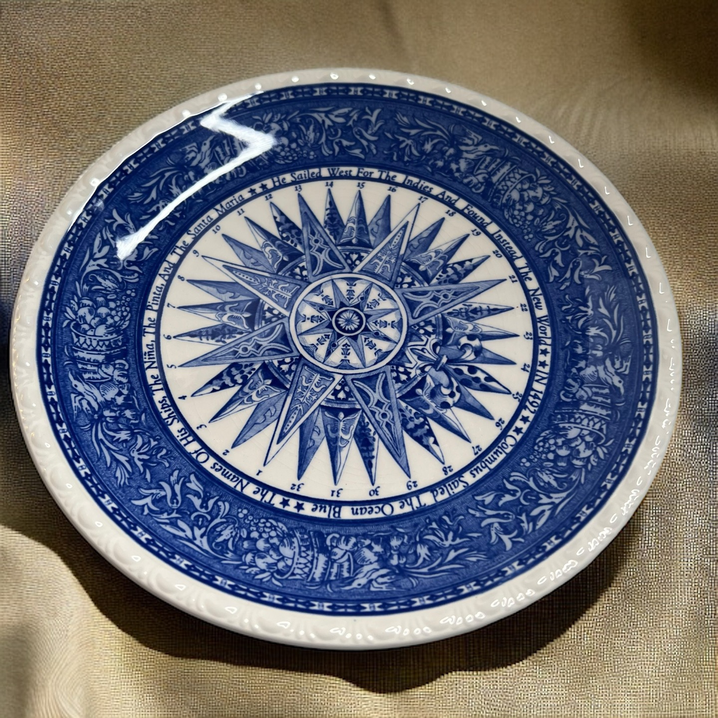009. Discovery 1492 Nikko China Blue and White Salad Plate