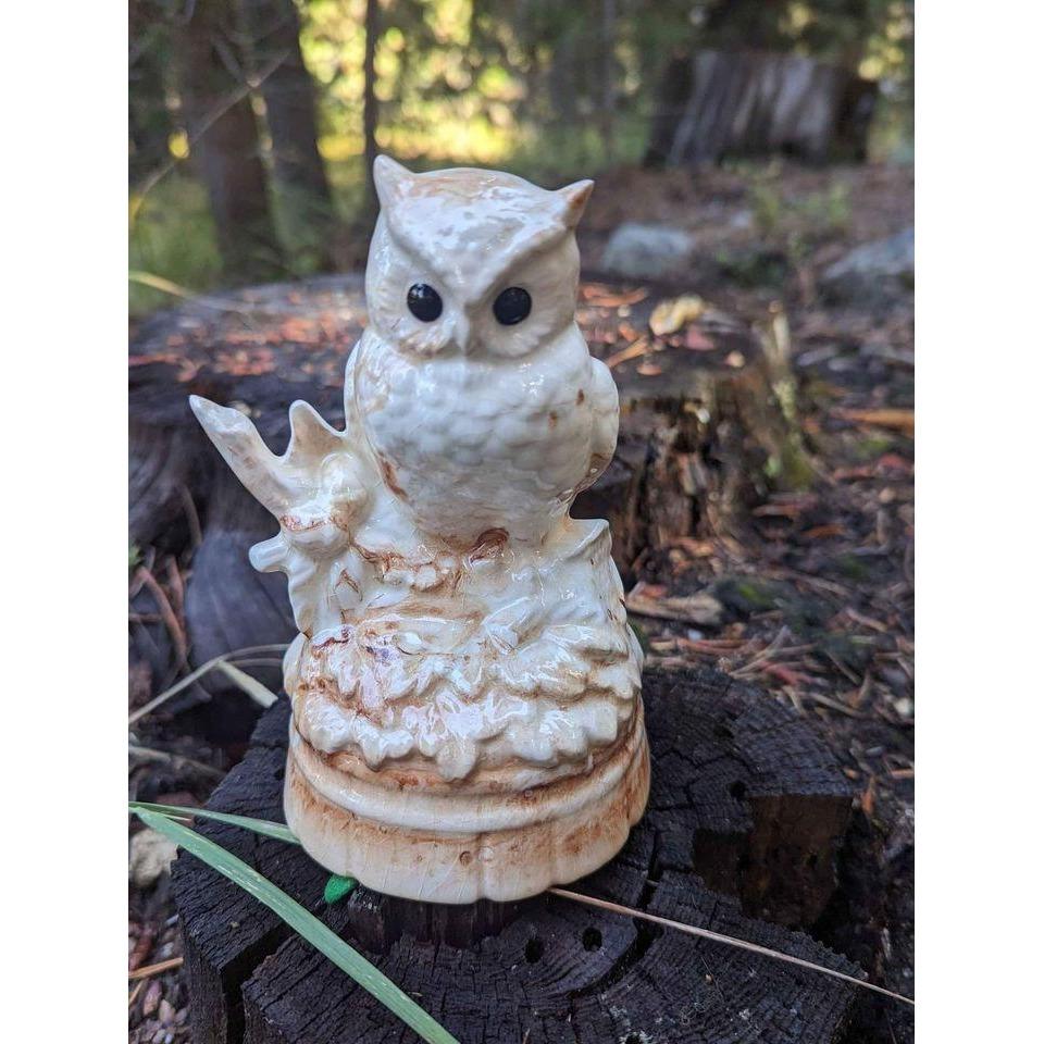 Vintage Sitka Alaska clay pottery owl figurine