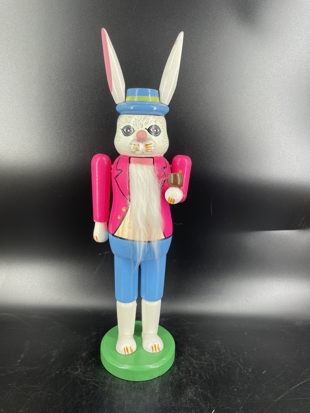 Smoke Piping Easter Bunny Nutcracker Wood