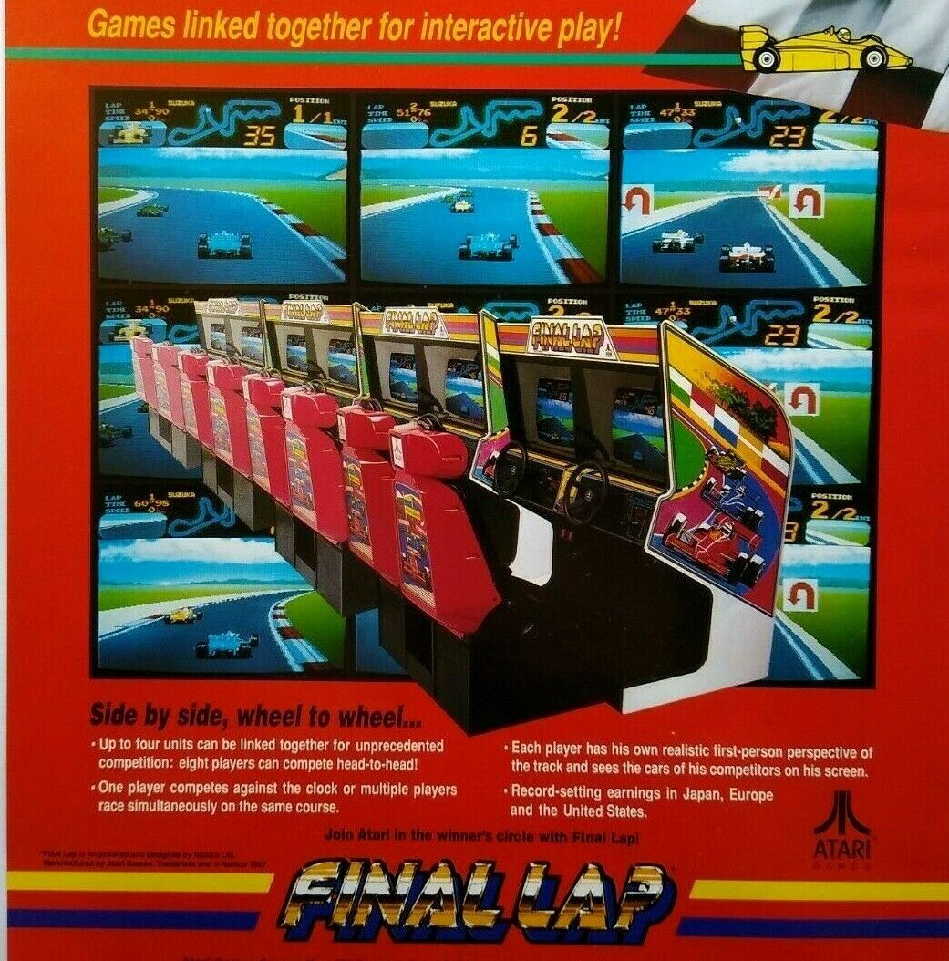 Final Lap Arcade Flyer Original Video Game Art Promo 1987 Auto Racer UNUSED