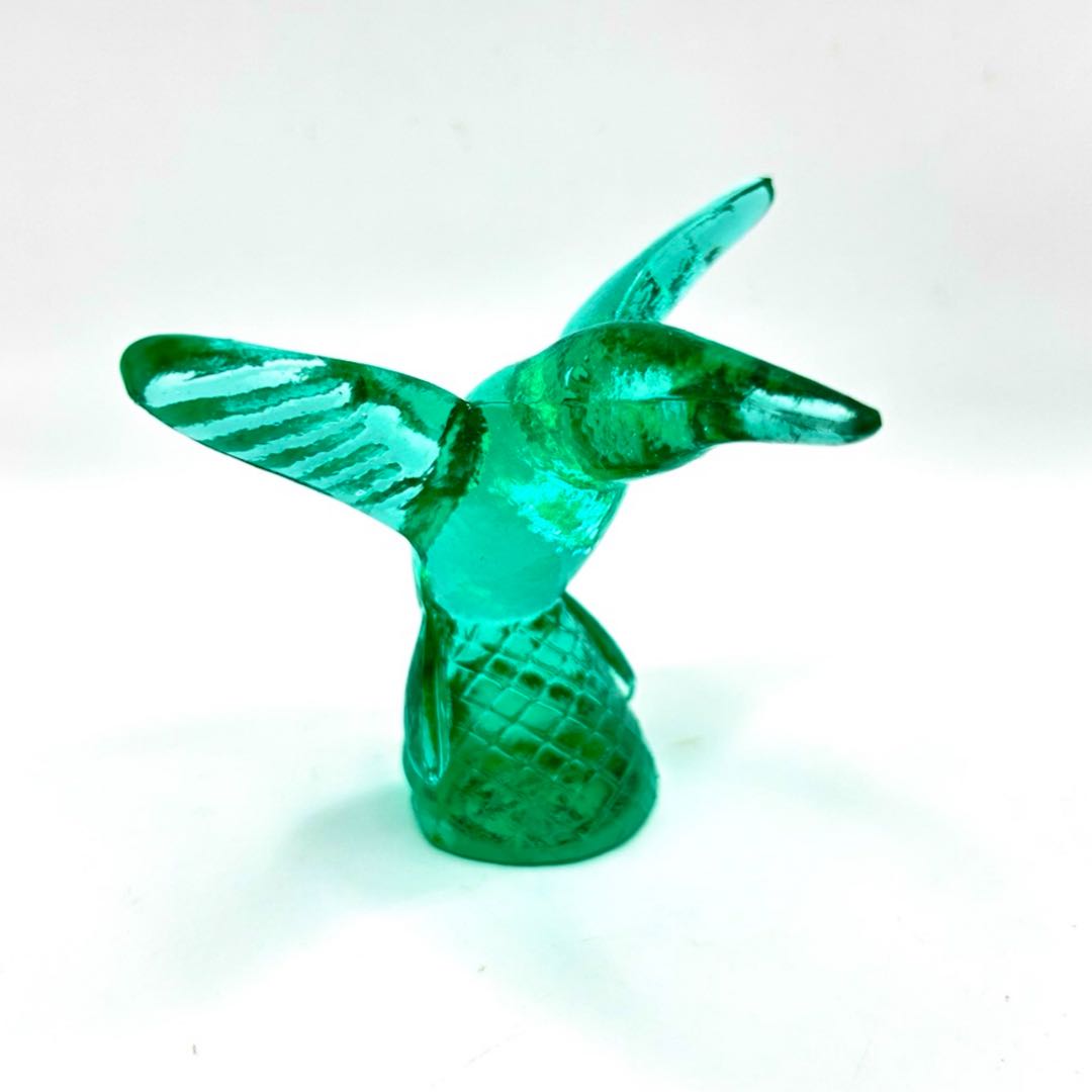 Crea Milano Italian Aqua Green Glass Hummingbird Figurine (Set of 2)