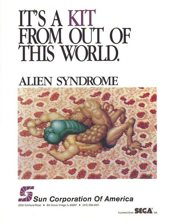 Alien Syndrome Arcade FLYER Original Video Game Vintage Promo Artwork 1987