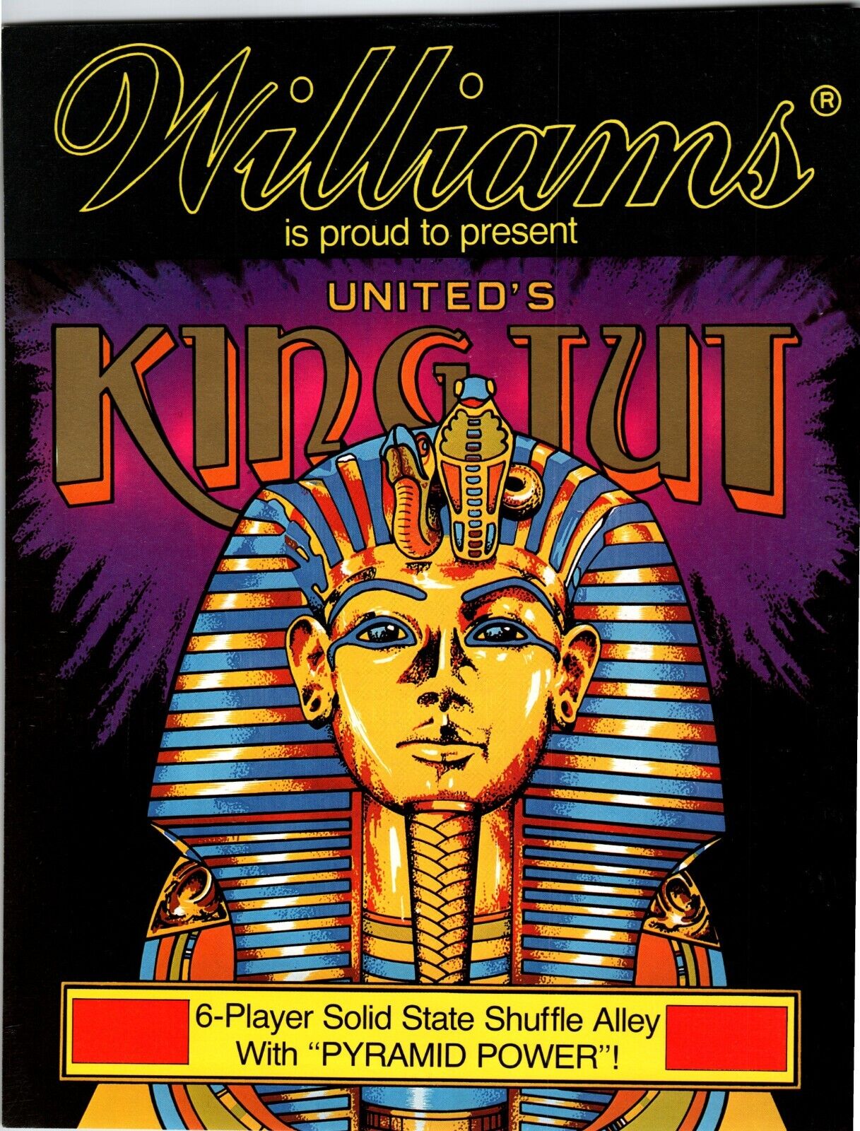 King Tut Shuffle Alley Arcade Game Flyer 1979 Original Retro 8.5" x 11 ...