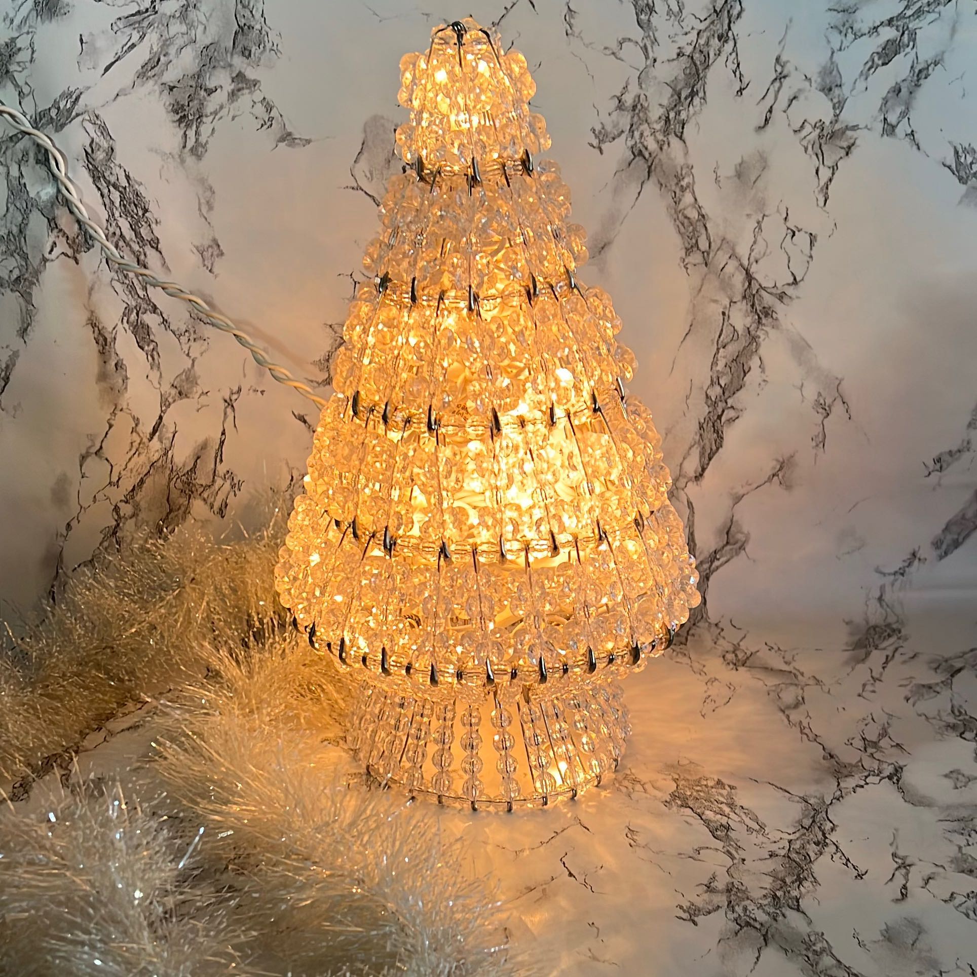 Vintage Hand Crafted Safety Pin Christmas Tree