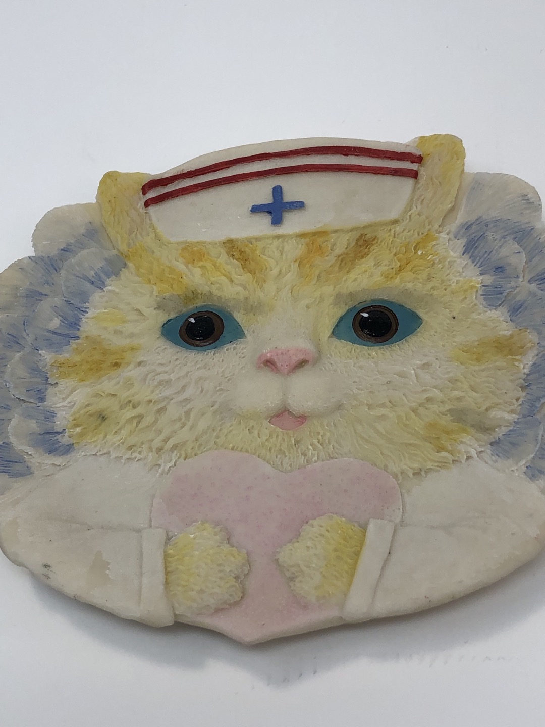 Popular Imports 1997 Nurse Kitty Cat Ceramic Trinket Dish