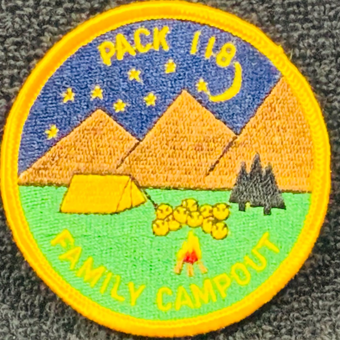 Vintage Scouting Fun Patch: Pack 118 Family Campout
