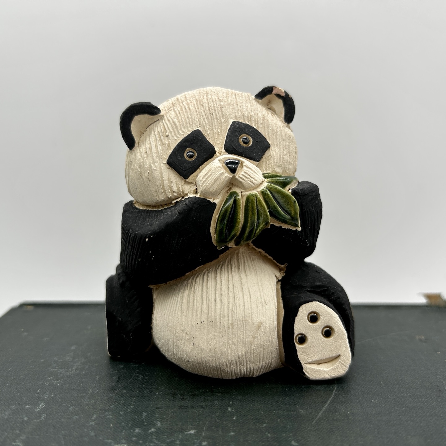 Vintage Artesania Rinconada Panda Bear Eating Leaves Figurine Signed ...