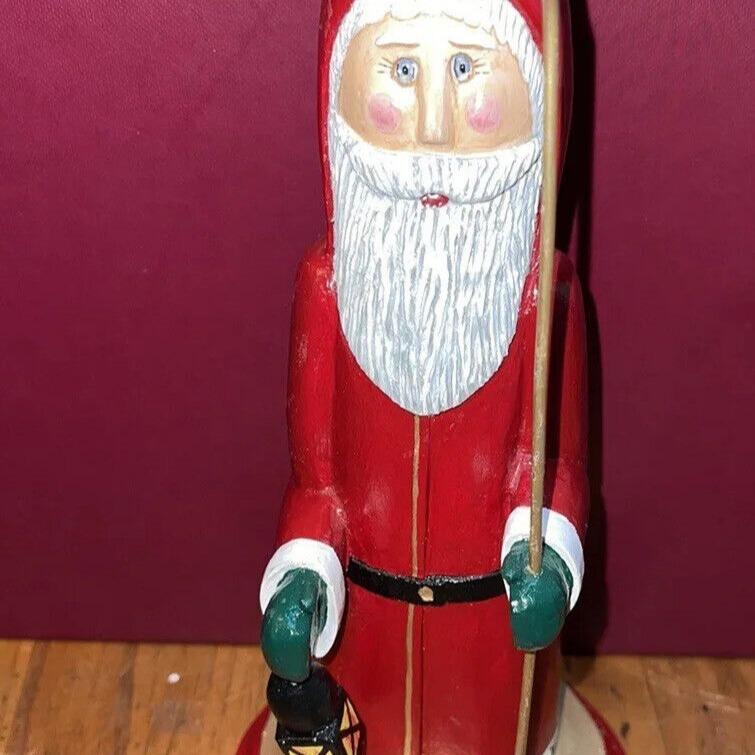 Rare Maringgele Folk Art Saint Nicolas Santa Wood Carved Limited Figurine