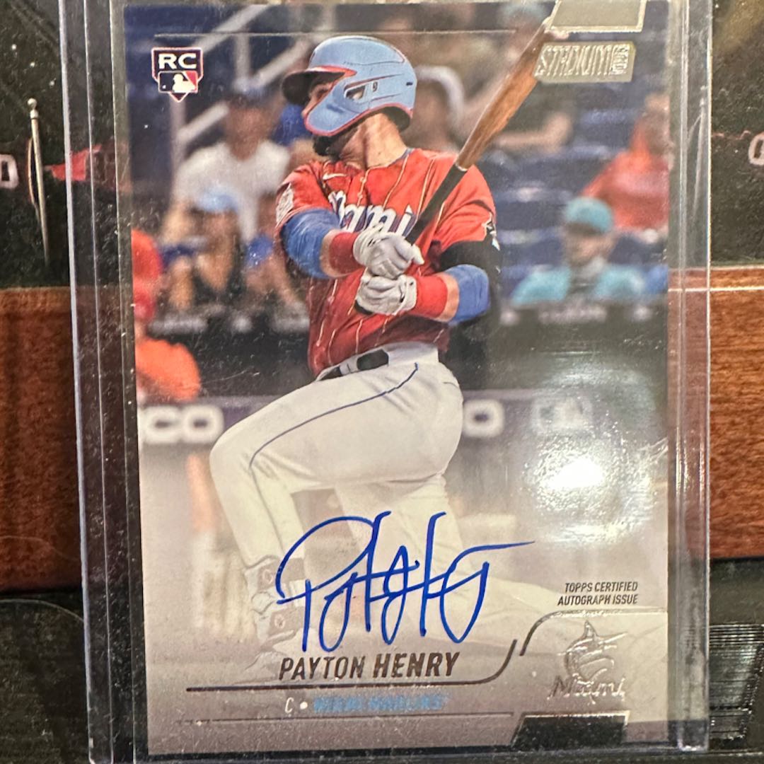 Payton Henry Auto 2022 Stadium Club Miami Marlins Milwaukee Brewers ...