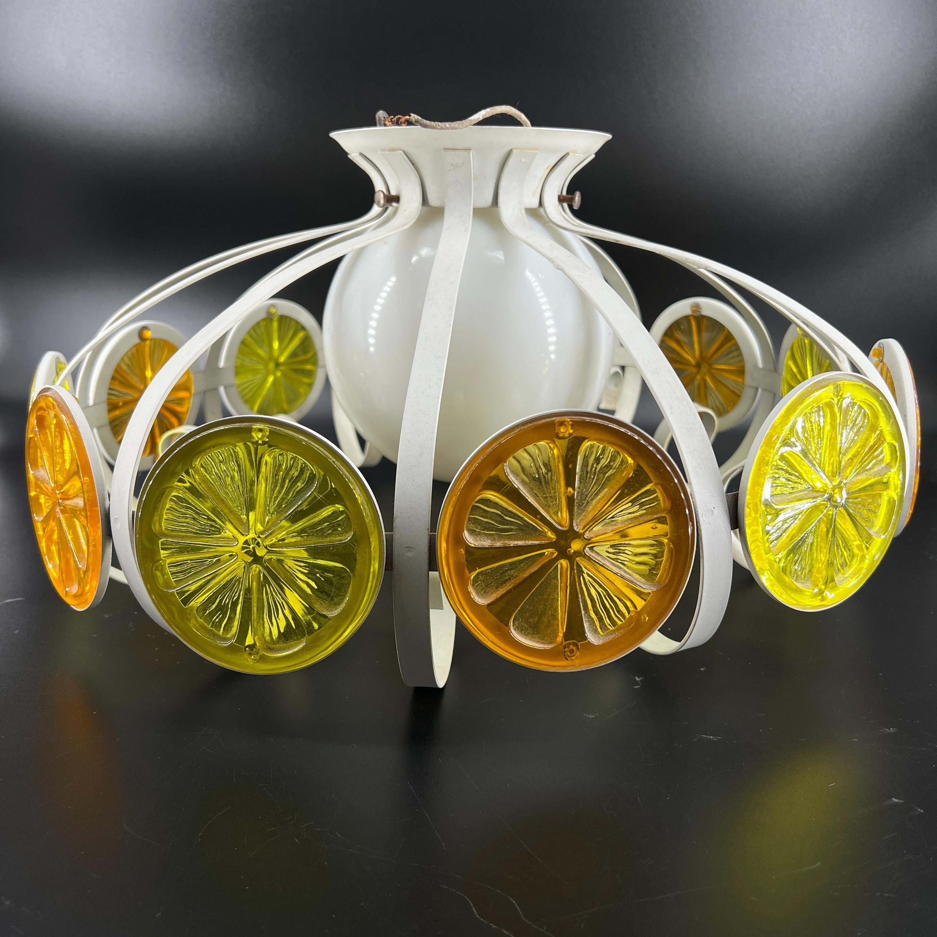 Groovy Citrus Orange Lime Toleware Ceiling Light