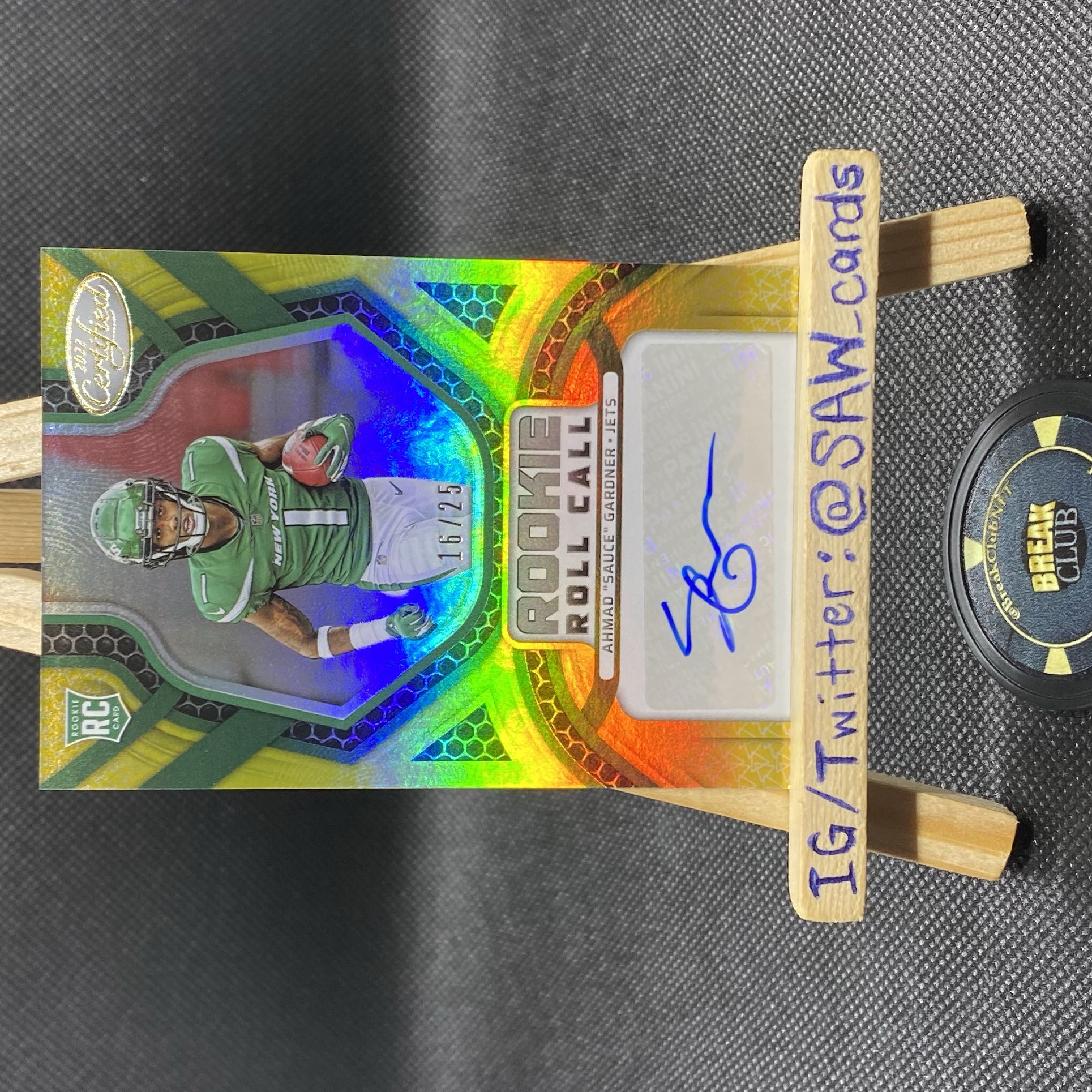 2022 Certified Rookie Roll Call Ahmad “Sauce” Gardner /25 Gold New York ...