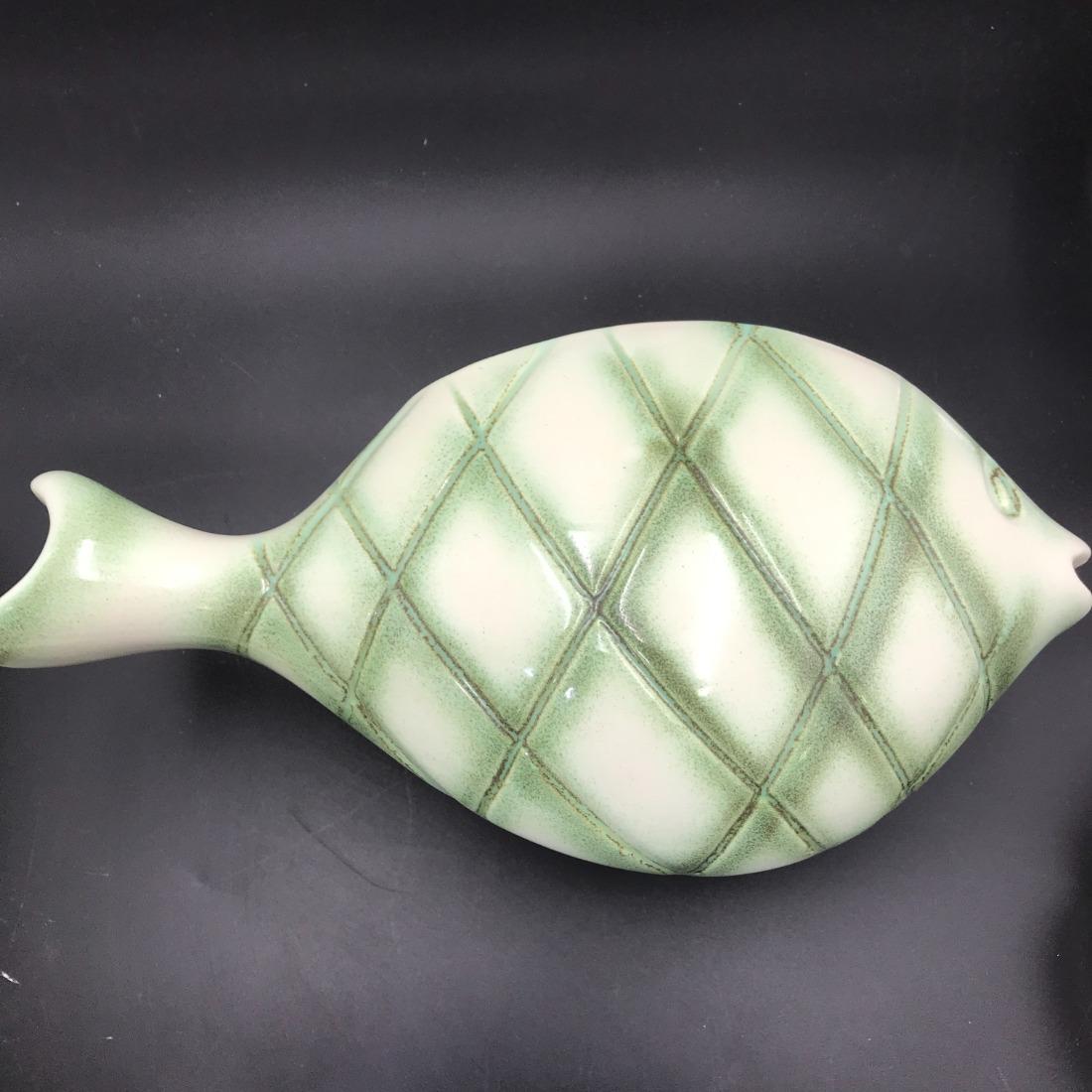 Royal Haeger Fish Wall Pocket White and Green