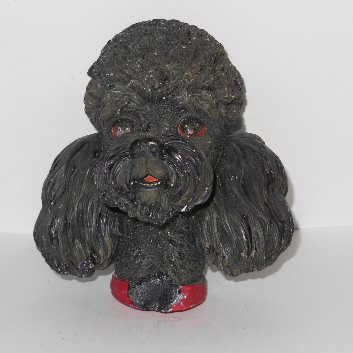 Black Poodle - BOSSON'S England Vintage Chalkware Poodle Head Wall Hanging
