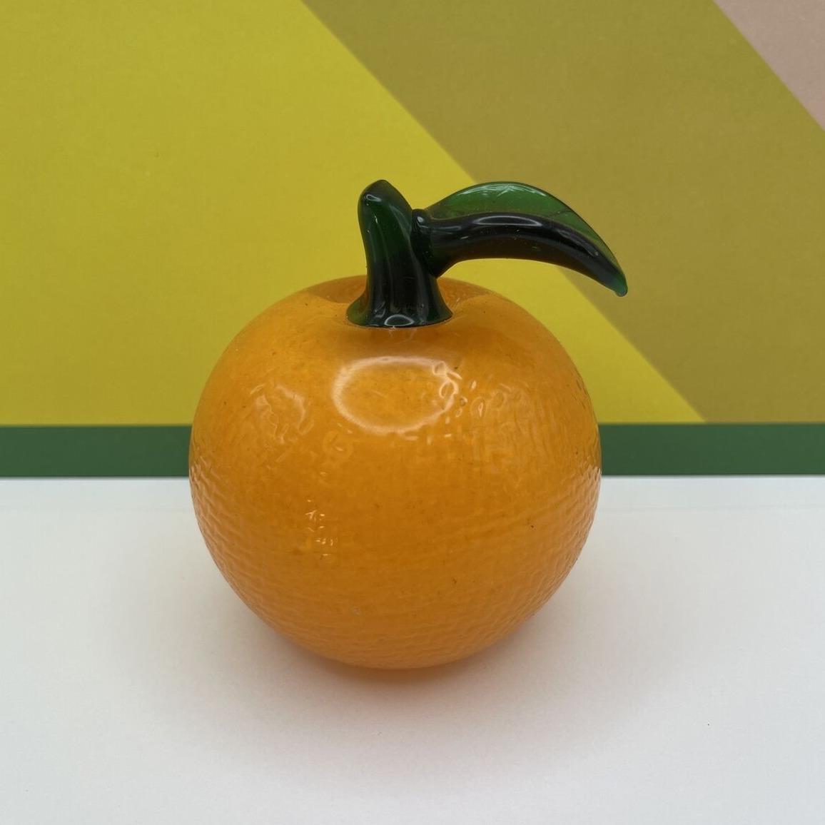 Vintage Midcentury Orange Fruit Art Glass Paperweight Nice Quality ...