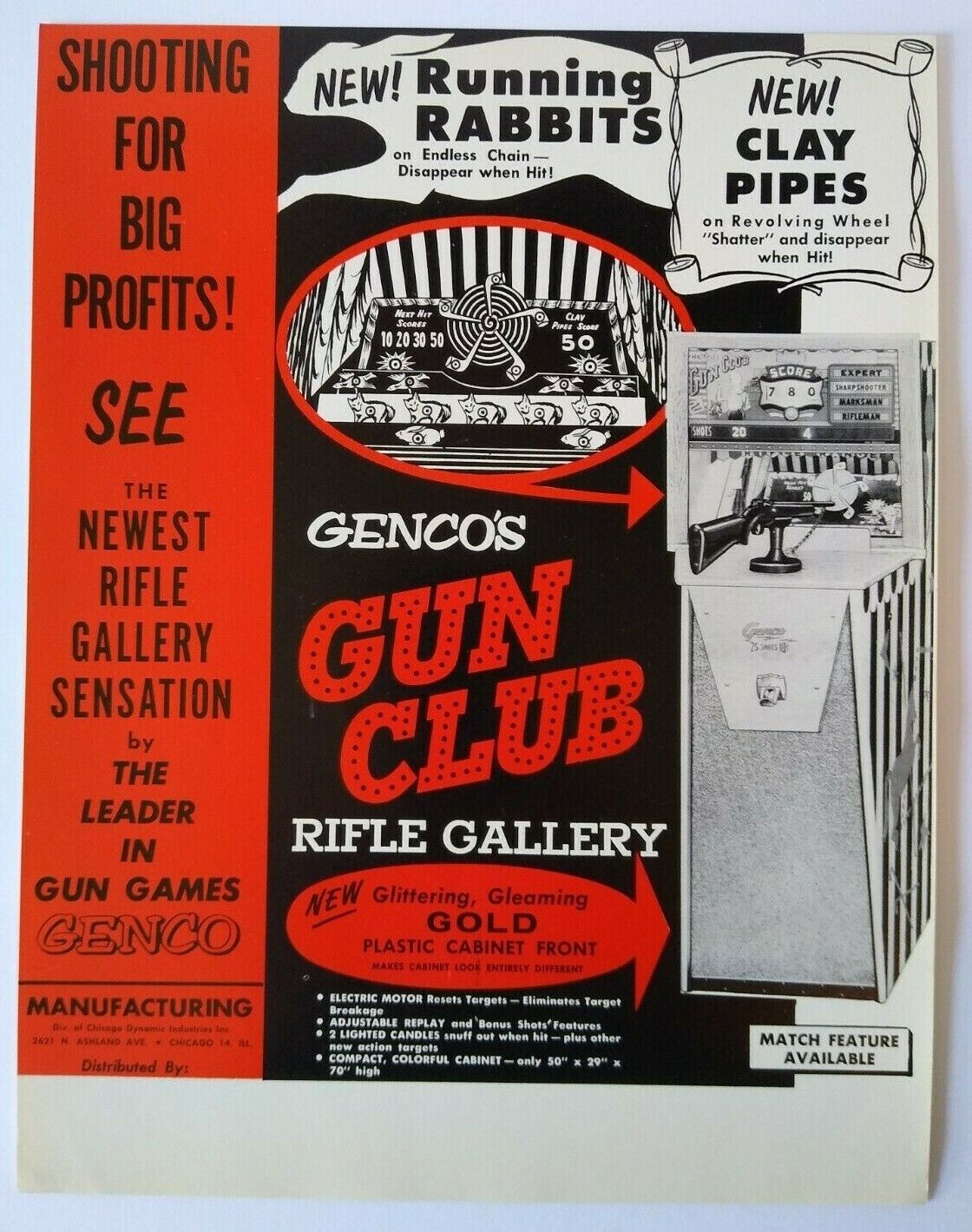 Gun Club Arcade FLYER Original Rifle Shooting Game Vintage Ephemera ...