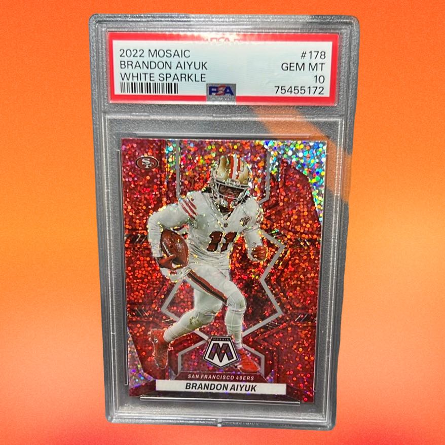 2022 Mosaic Brandon Aiyuk Red Sparkle PSA 10
