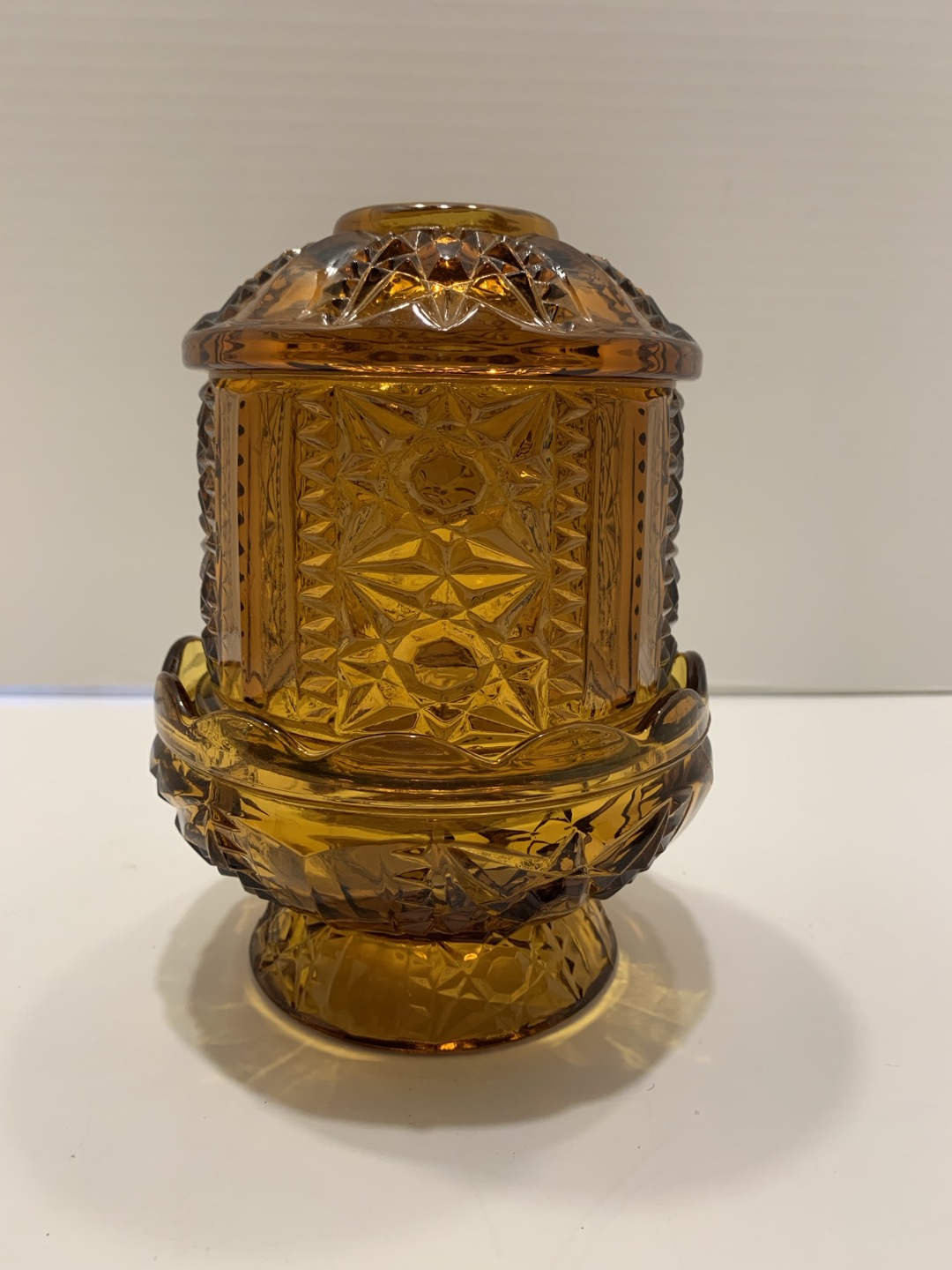 Vintage Amber Indiana Glass Company Fairy Lamp