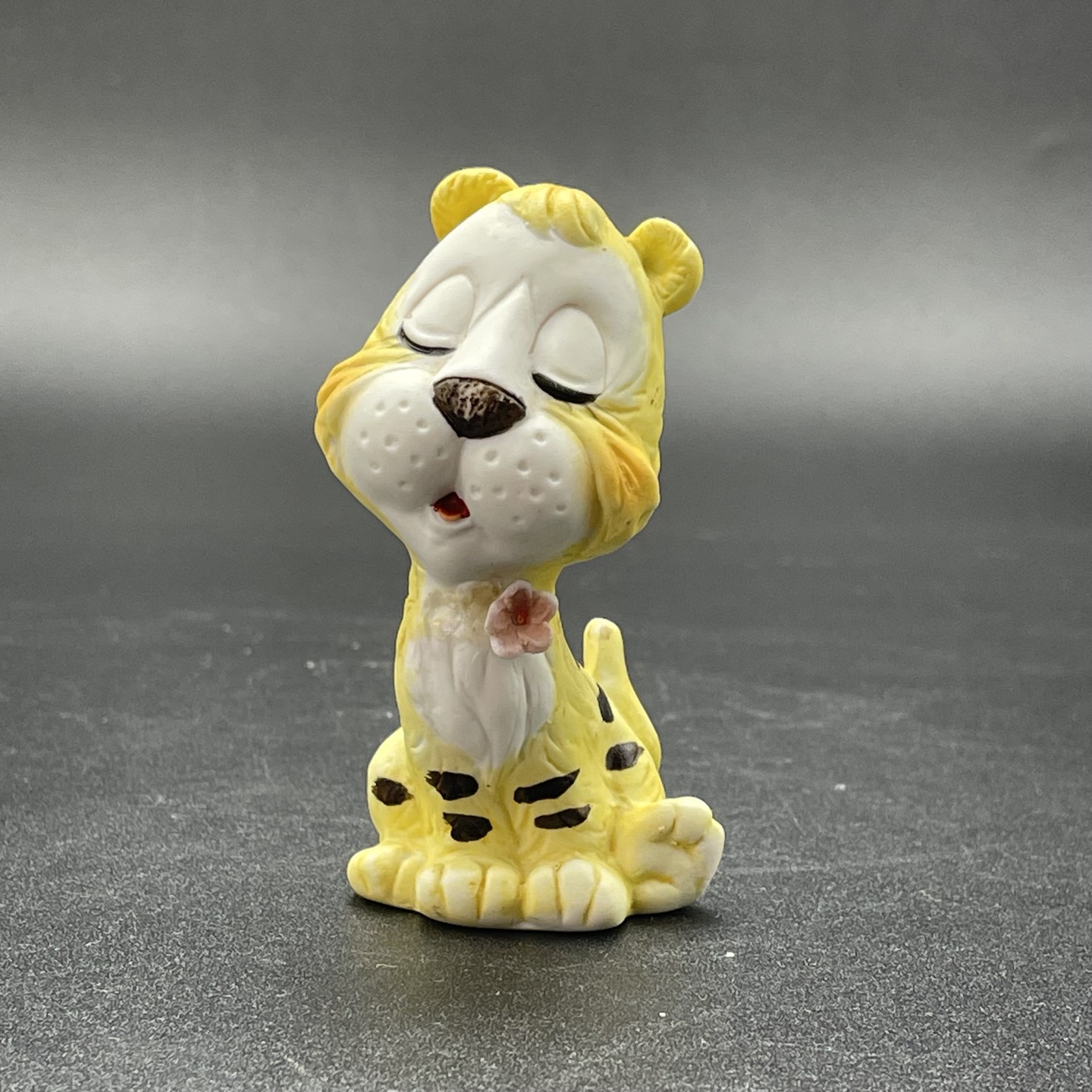Vintage Bisque Porcelain Yellow Tiger Cat Jungle Animal Figurine
