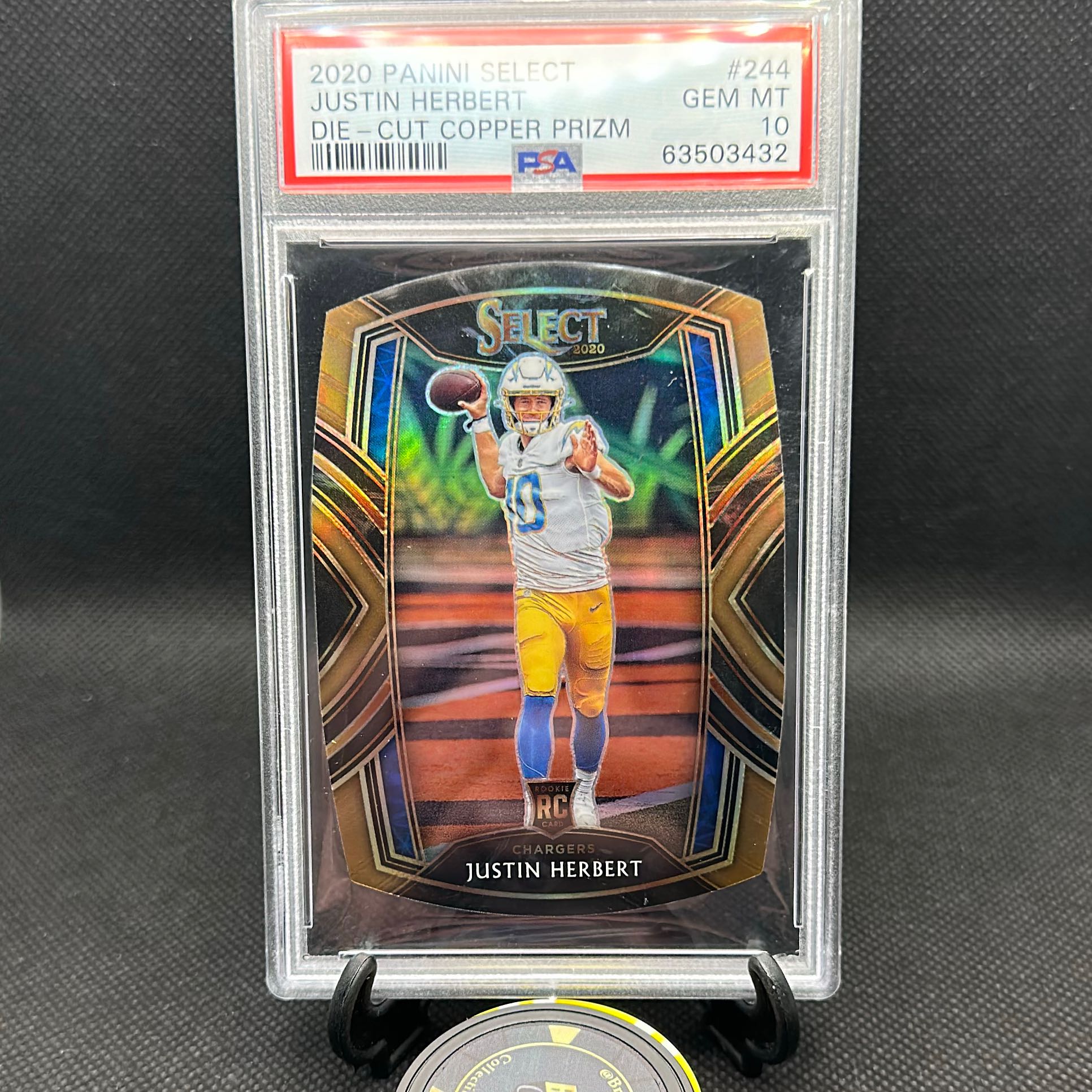 Justin Herbert 2020 Select Copper Prizm Die Cut /355 RC PSA 10 Los ...