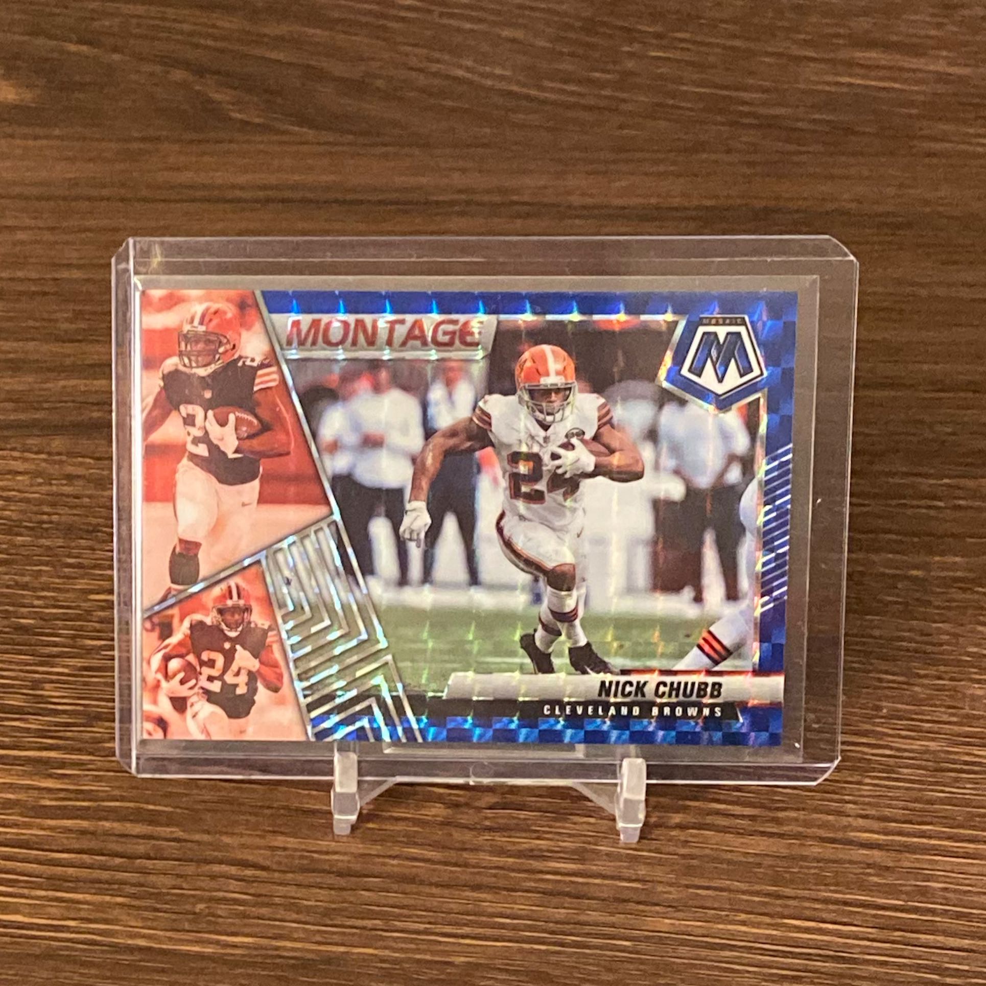 Nick Chubb Blue Mosaic /99 Montage Insert - Cleveland Browns