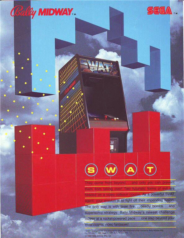 SWAT ORIGINAL NOS VIDEO ARCADE GAME MACHINE FLYER Vintage Retro 1984