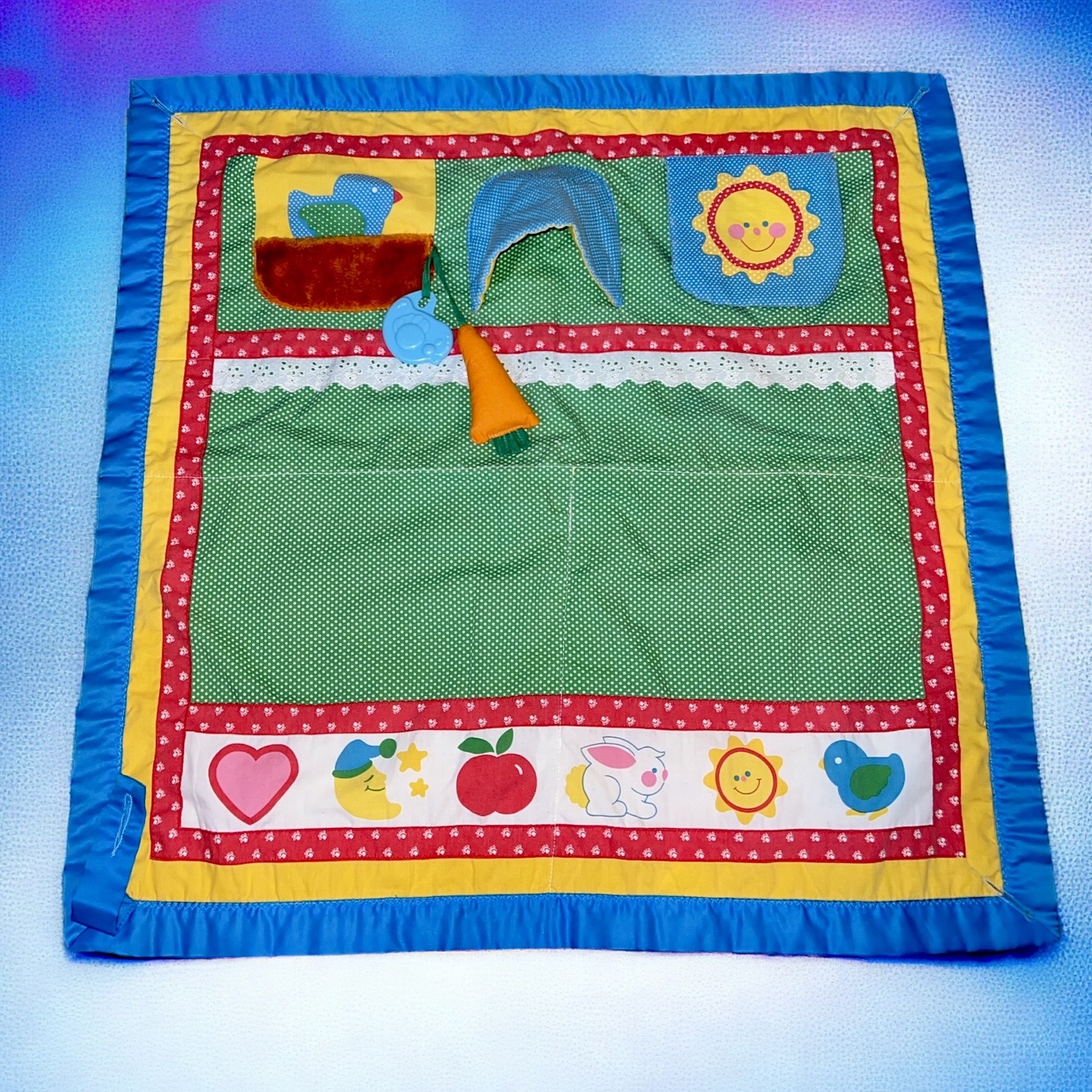 PLAYSKOOL Activity Quilt Play Mat W/Bird 1985 Vintage Fold N Go Blanket ...