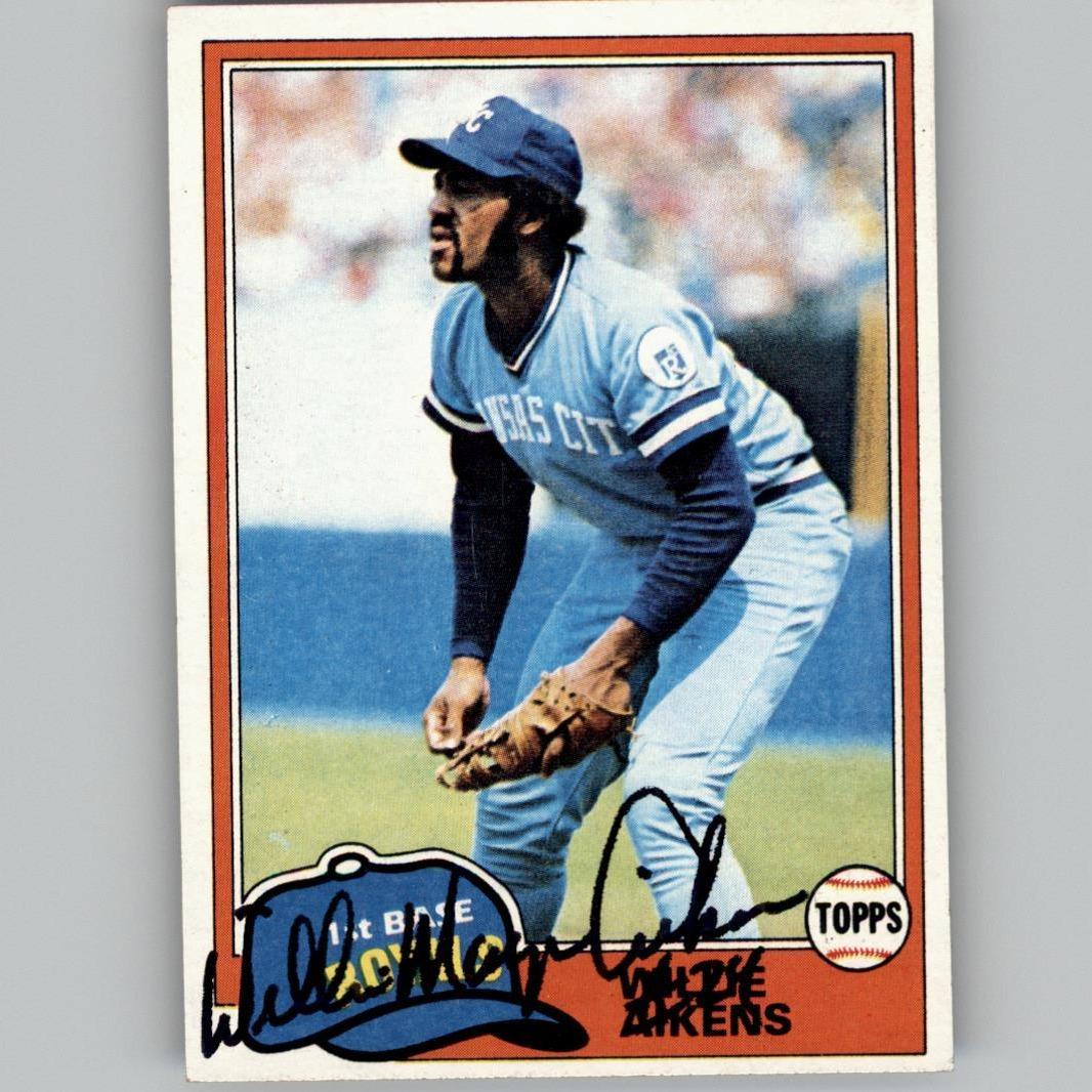 Willie Aikens Signed Kansas City Royals 1981 Topps Baseball Card #524