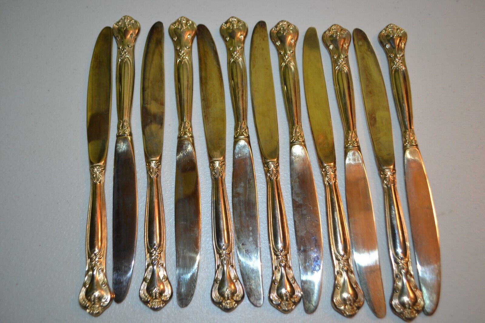 Vintage Godinger GRAND MASTER GOLD ELECTROPLATE 12 Knives