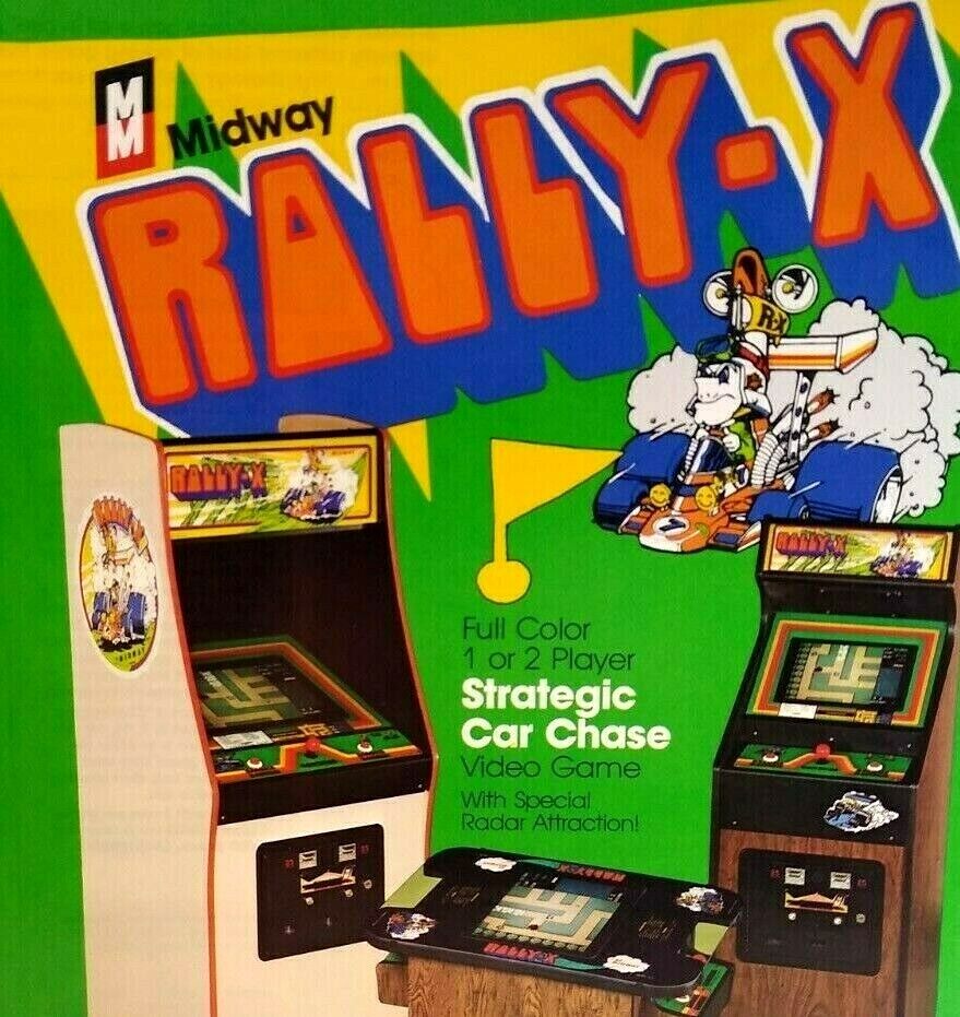 Rally X Arcade Flyer Original 1980 Retro Video Game Car Maze 8.5" x 11 ...