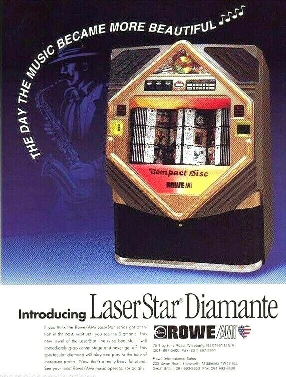 Rowe Laserstar Diamante Jukebox FLYER CD-100 E Original 1995 Phonograph ...