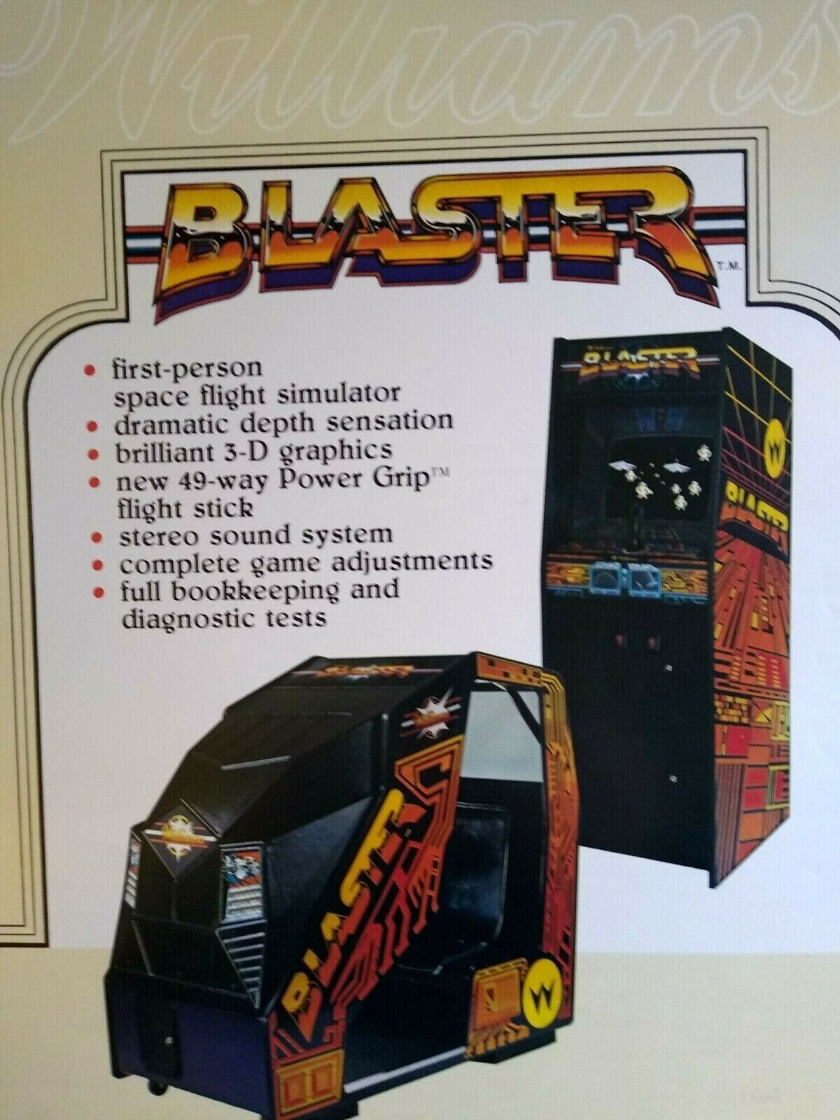 Blaster Arcade FLYER Original 1984 Video Game Retro Vintage Promo Art Foldout
