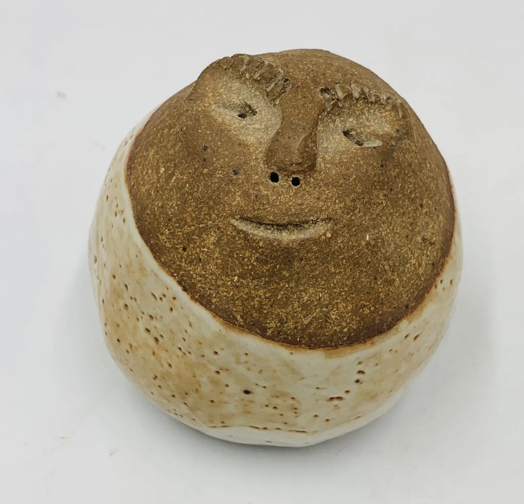 Deva Spirit Rattle Shaker Beige Ceremonial Anthropomorphic Face Pottery ...