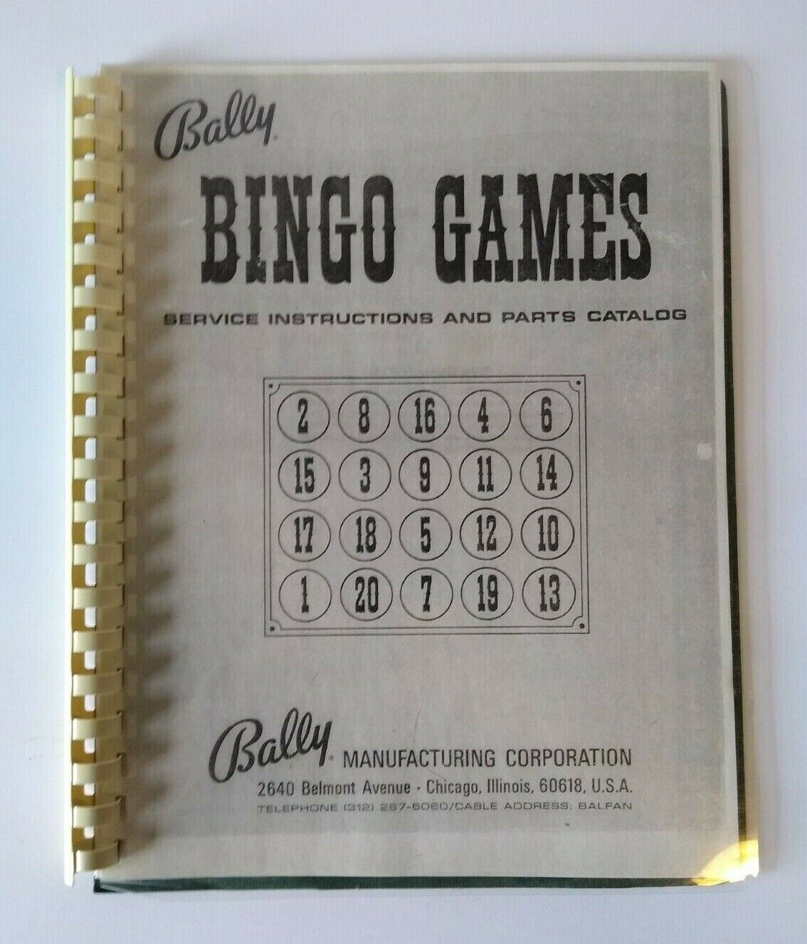 Safari Pinball Bingo Machine Service Operating Instructions Manual 1970 ...