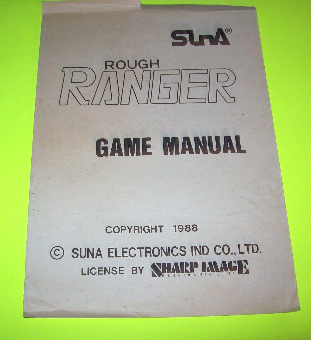 ROUGH RANGER By SUNA SHARP 1988 ORIGINAL VIDEO ARCADE GAME OPERATORS MANUAL