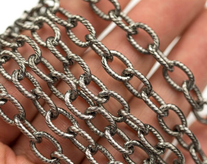 CHAIN by the ROLL!!!! Texturized Oval Round Steel Chain. Nice and Heavy ...