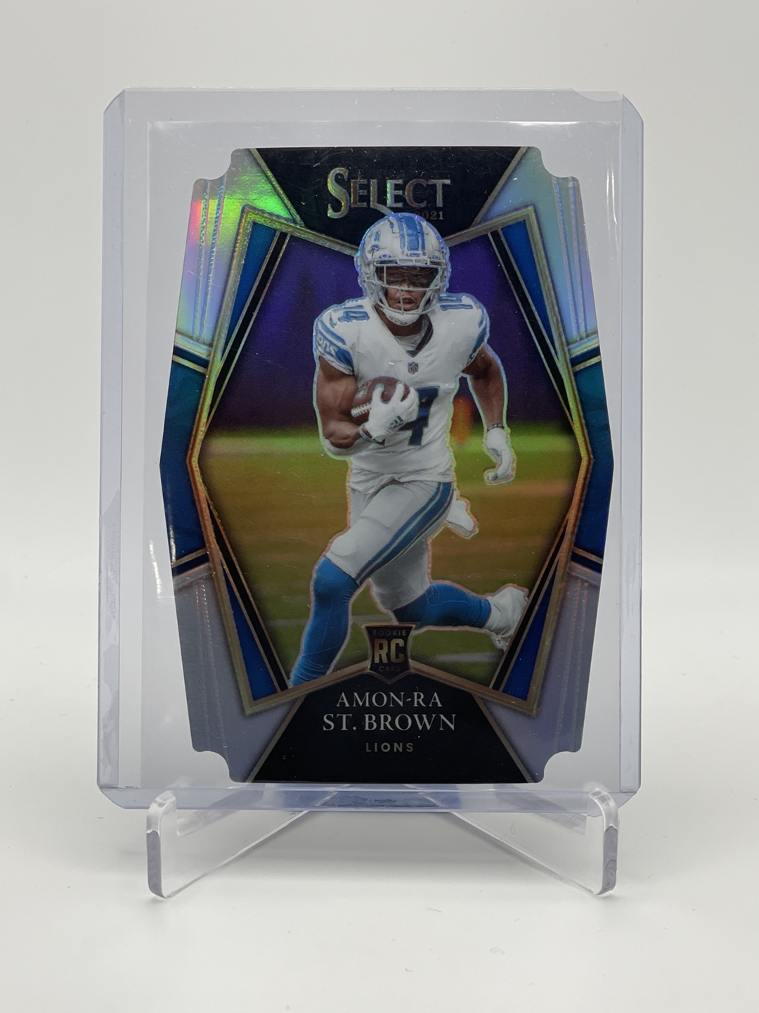 2021 Select Football Amon-Ra St. Brown Die-cut Rookie RC Silver
